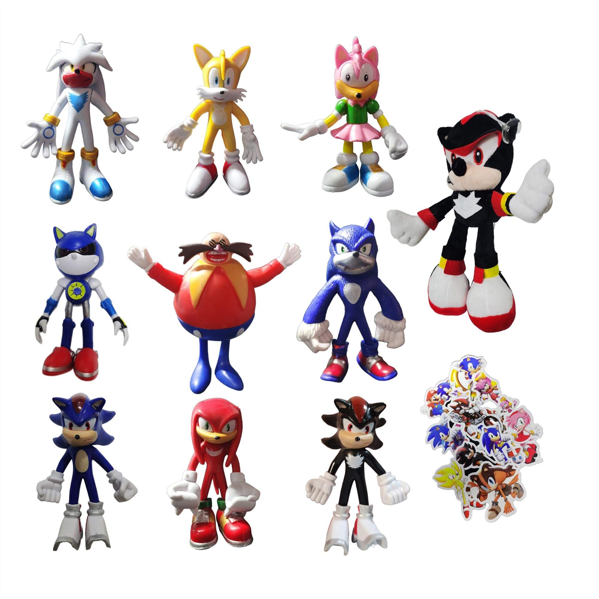 Buy Sonic suit 10pcs/set Sonic plush toy Amy rose sonic-shadow-silver ...