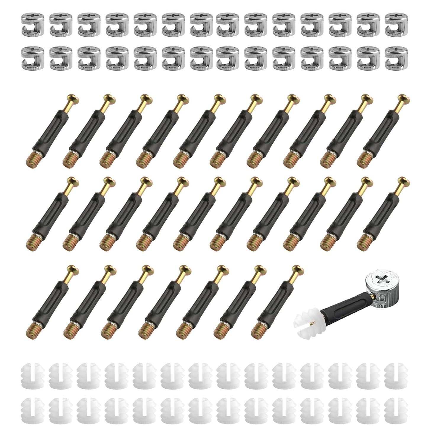 46 Sets(138 Pcs) Furniture Hardware Fittings: M15 Eccentric Cam Lock ...