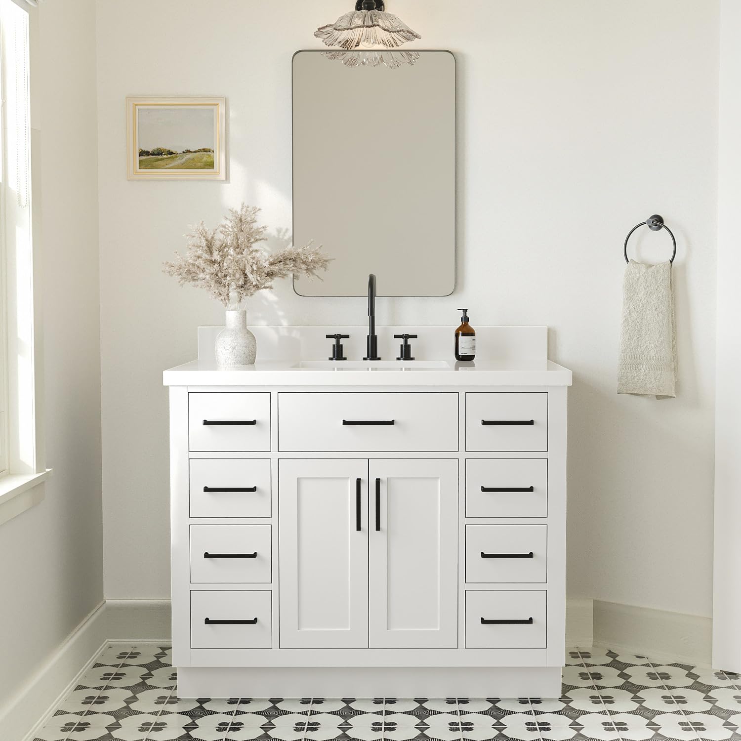 43 Bathroom Vanity Ariel Cambridge 43" Modern Midnight Blue Single
