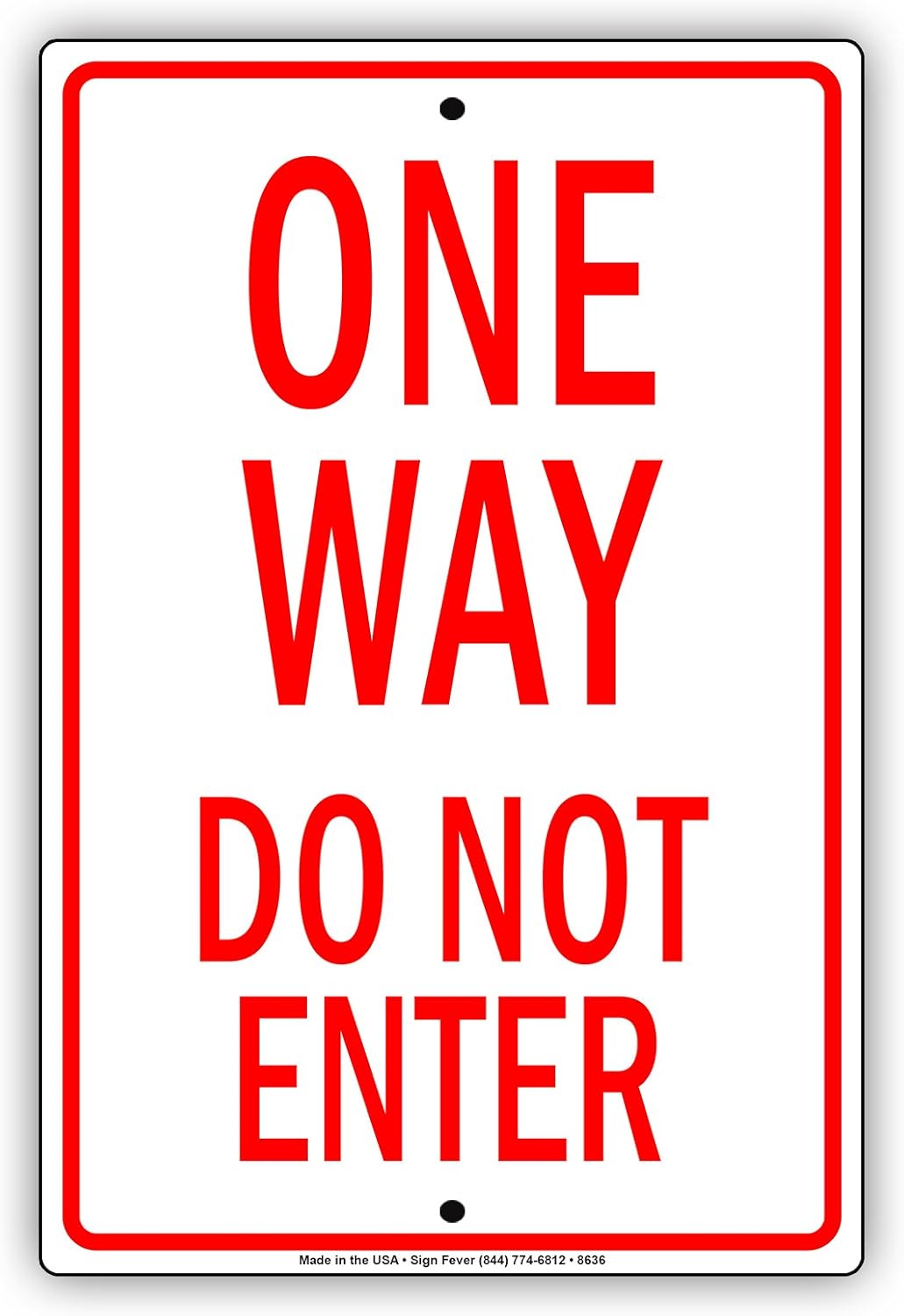 One Way Do Not Enter Street Traffic Aluminum Metal Sign Solid Material ...
