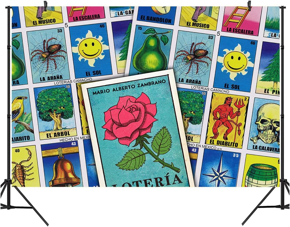 Amazon.com : Mexican Loteria Cards Backdrop Birthday Party Decorations ...