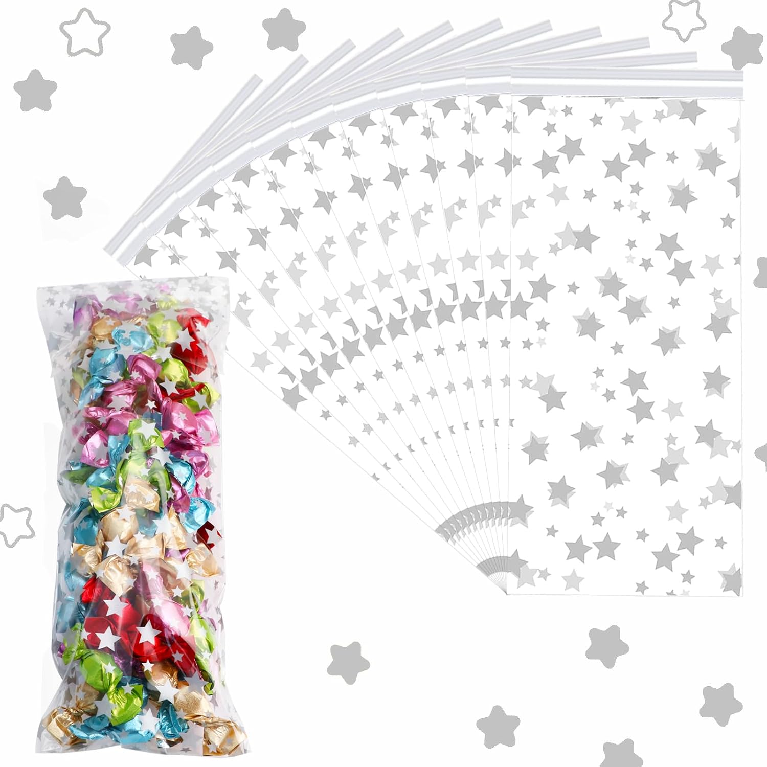 Amazon.com: LEOSINDA100 pcs Cellophane Bags 3" x 9" Long Self Seal ...