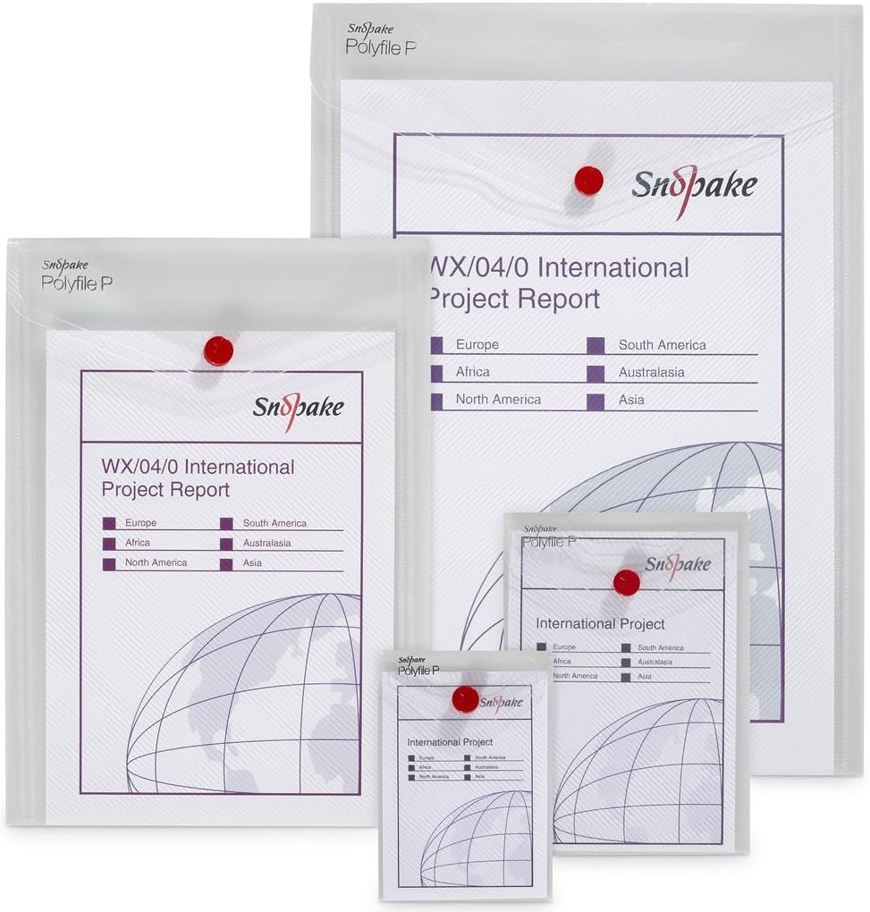 25x Snopake A7 Polyfile P Press Stud Clear Wallets Envelope Folders ...