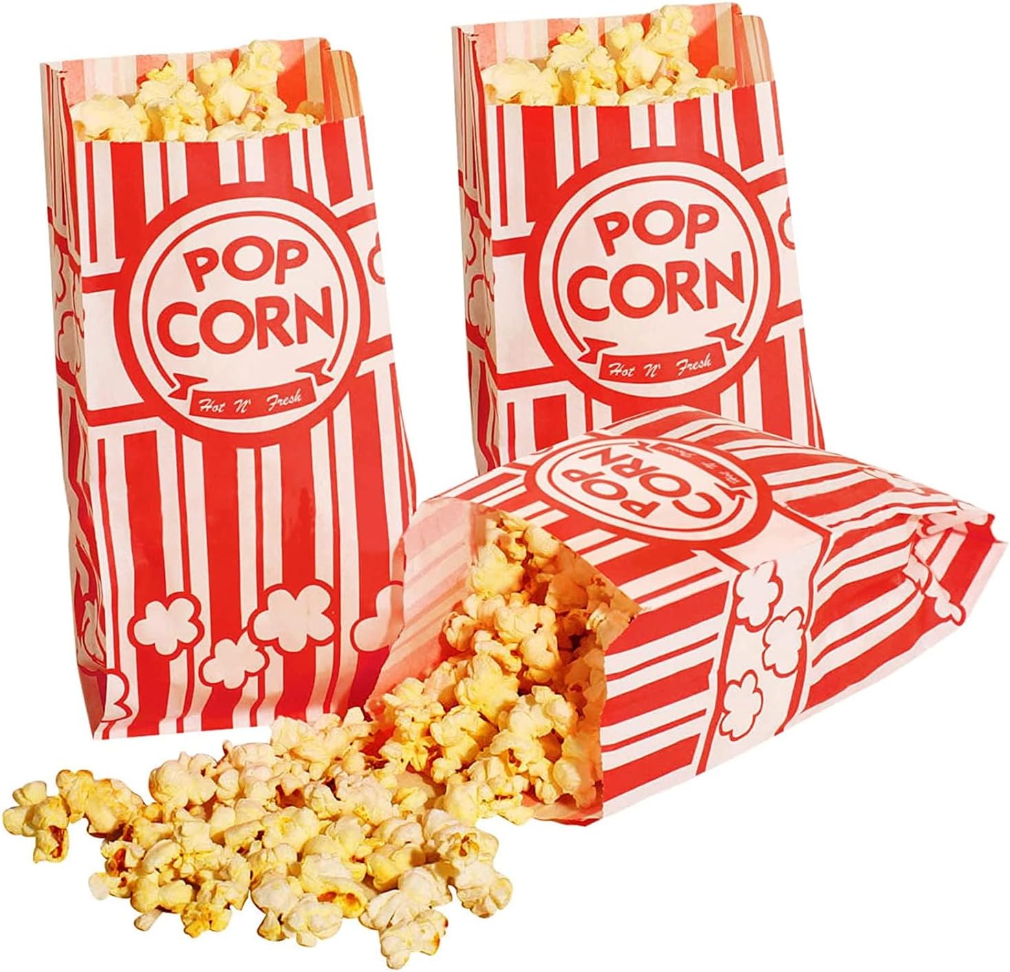Tebery 200 Pcs Popcorn Bags Movie Theater Popcorn Paper Popcorn Bags ...