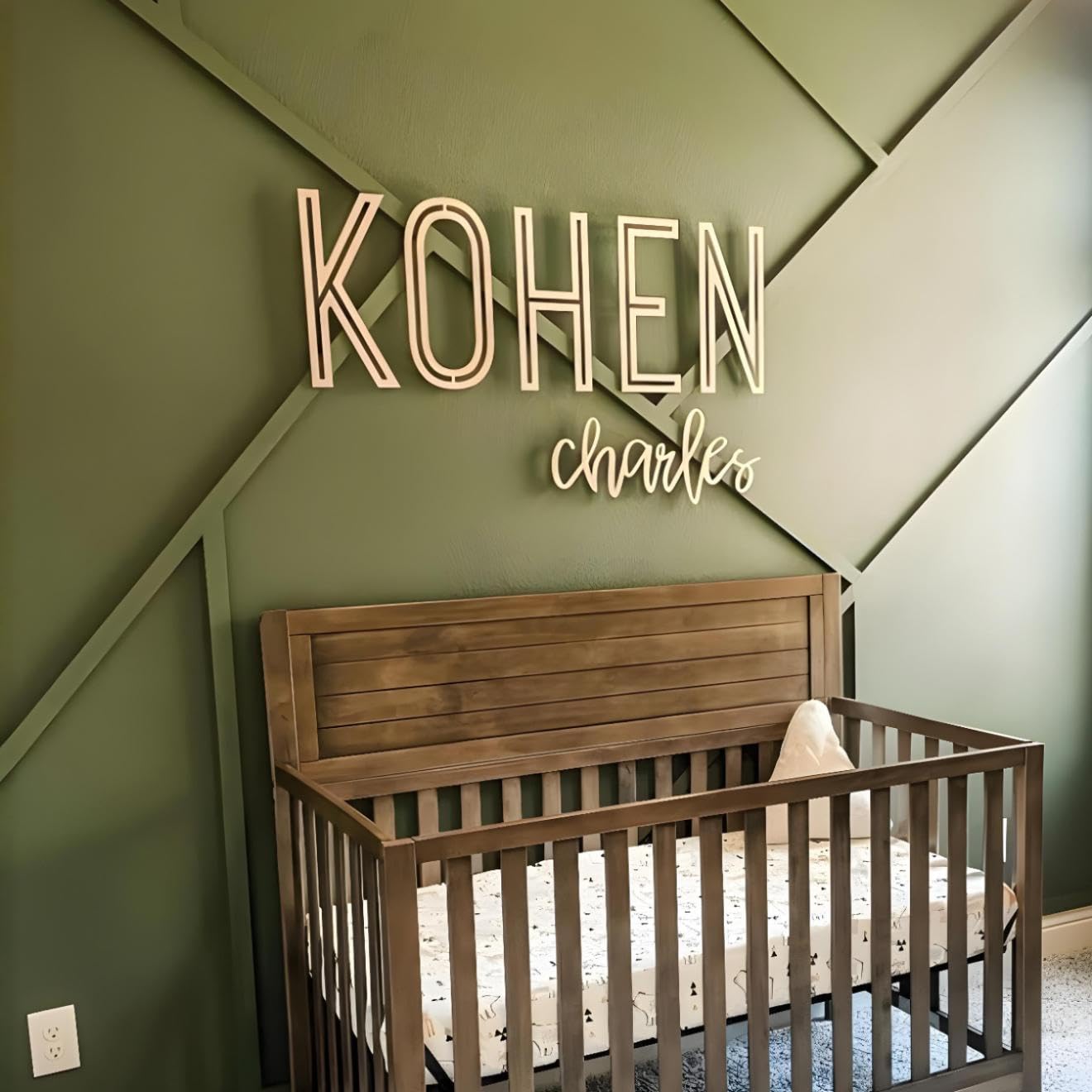 Amazon.com: Personalized Wooden Name Sign for Nursery - Custom Name ...