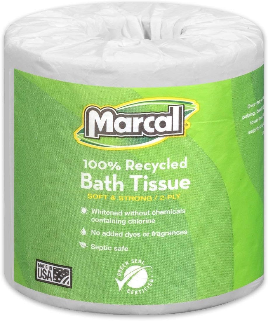 Amazon.com: Marcal Toilet Paper 100% Recycled - 2 Ply White Bath Tissue ...