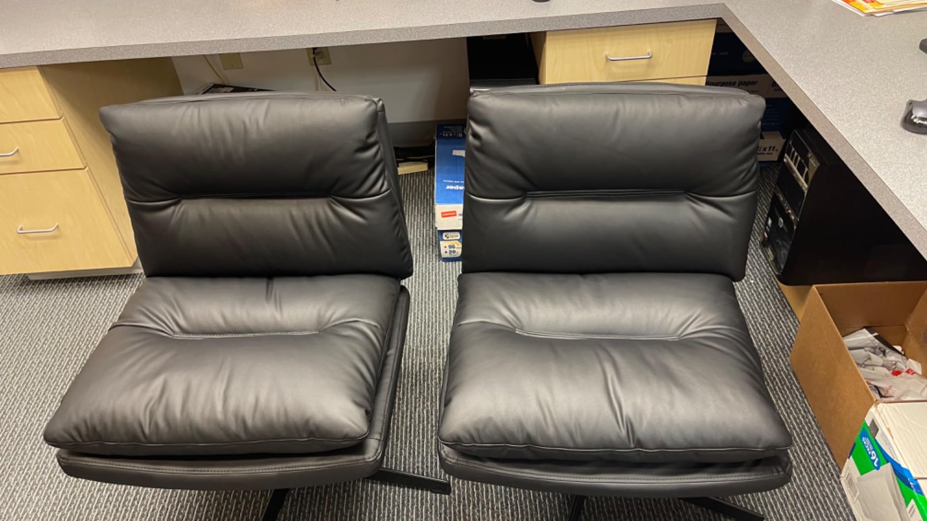 $21/mo - Finance Darkecho Office Chair Armless Desk Chair No Wheels ...