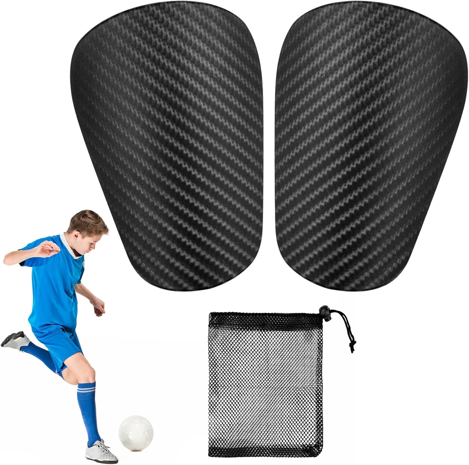 2pcs Mini Shin Guards with Mesh Storage Bag, 3.15x1.97 Inch Mini ...
