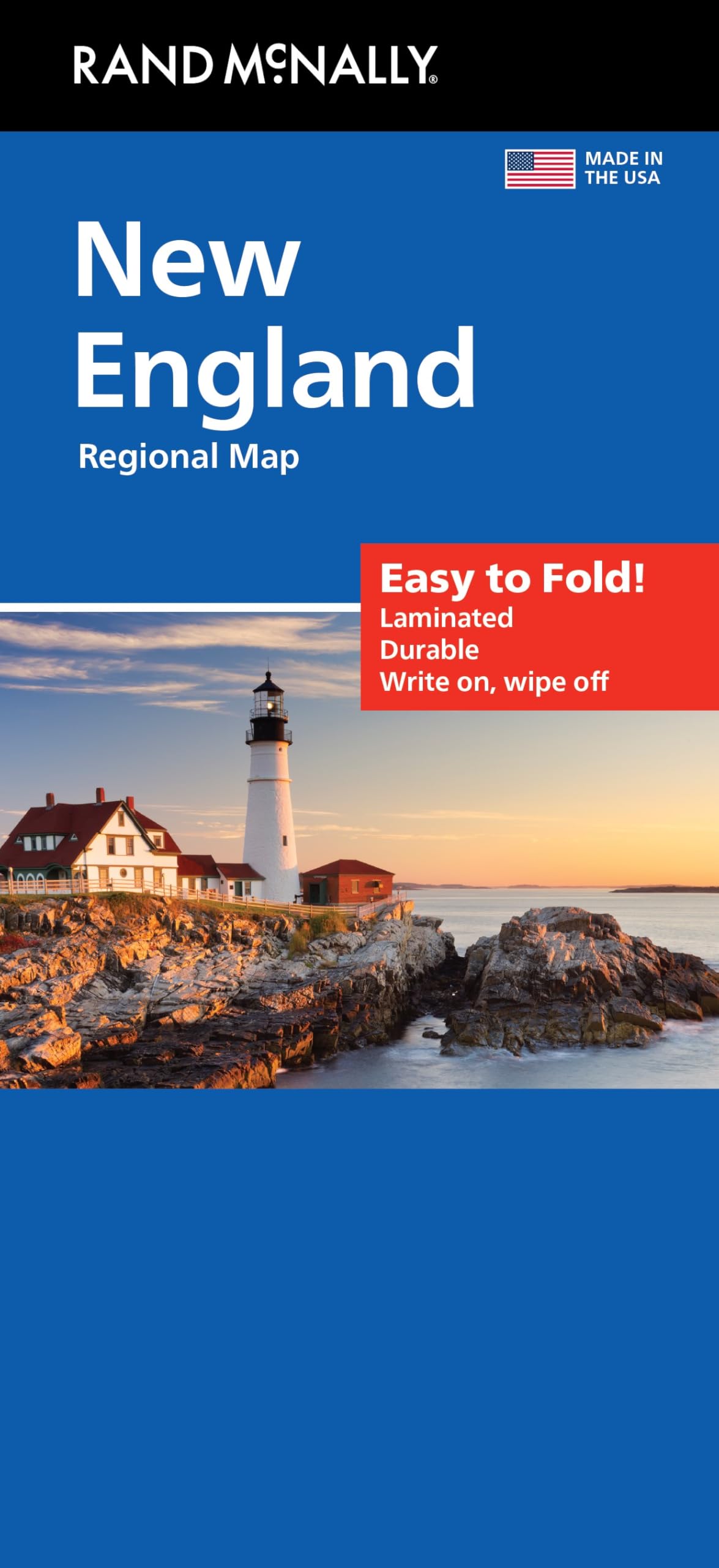 Amazon.com : Rand McNally Easy to Fold: New England Laminated Map ...