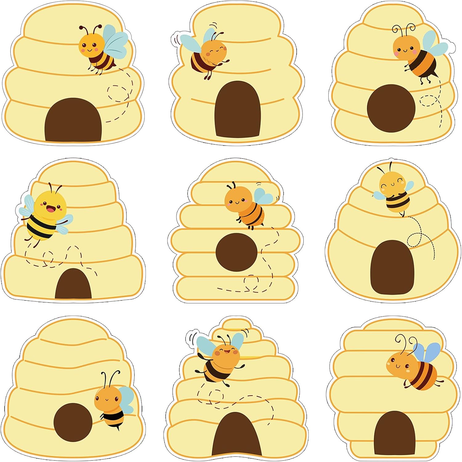 Amazon.com: Kolldenn 72 Pcs Bee Hive Cutouts Paper The Hive Beehive ...