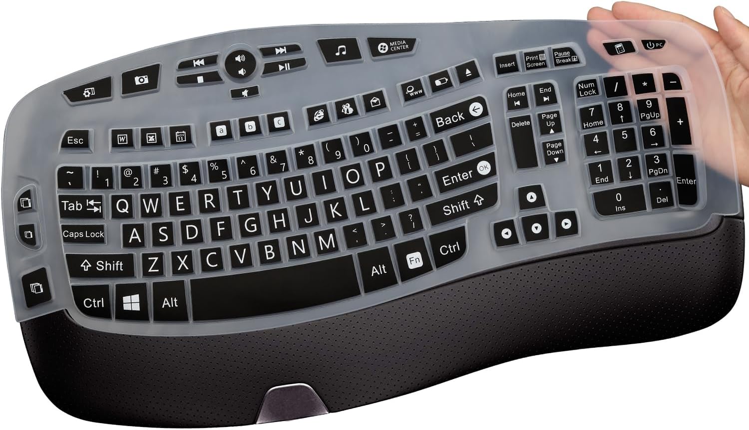 Amazon.com: Large Print Keyboard Cover for Logitech K350 Wireless Wave ...