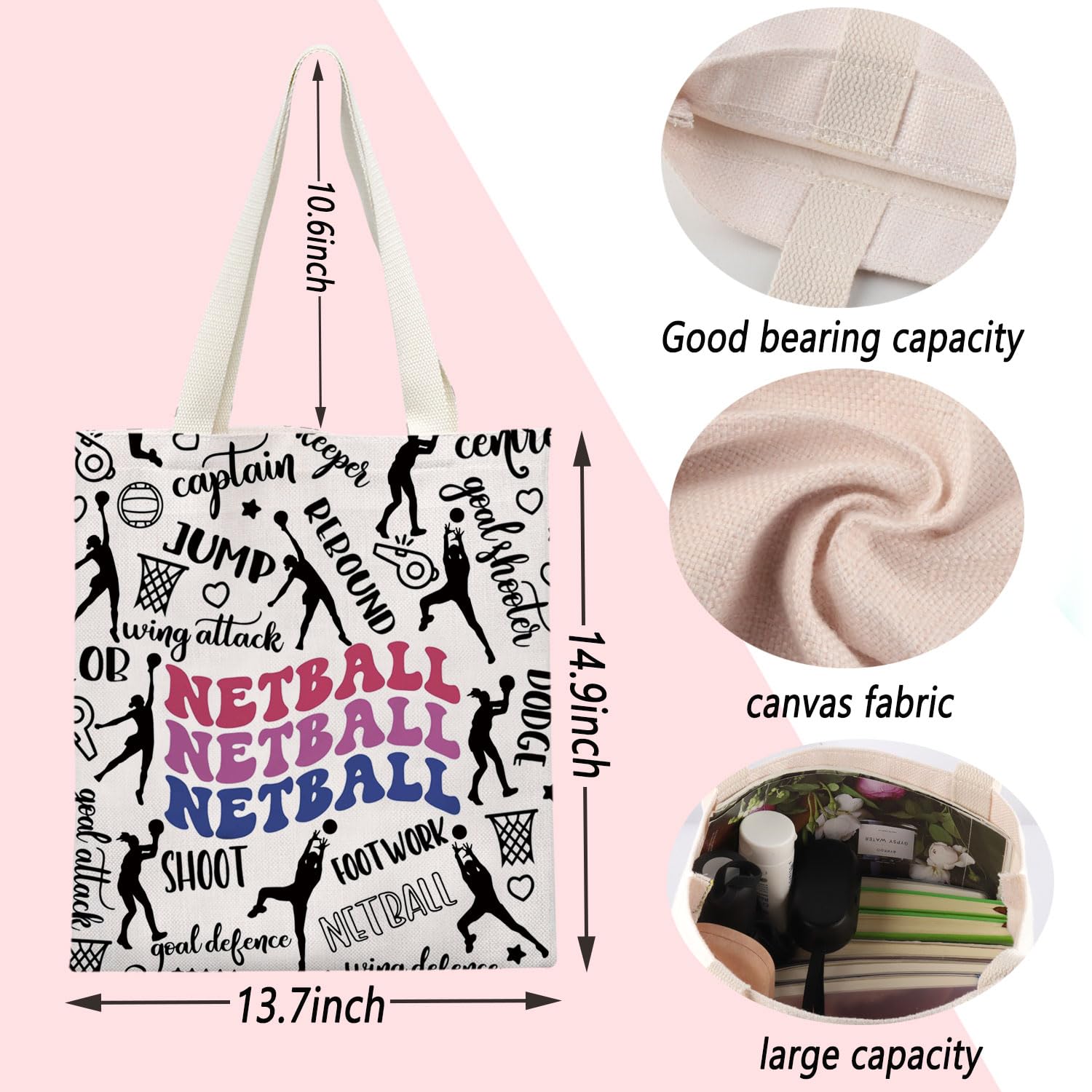Snapklik.com : ENSIANTH Netball Player Tote Bag Netball Coach ...
