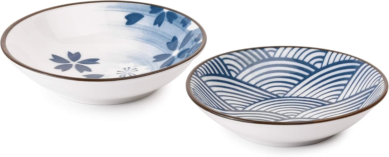 Beautyflier Set of 4 Ceramic Sauce Dish Soy Sauce Dipping Bowls ...