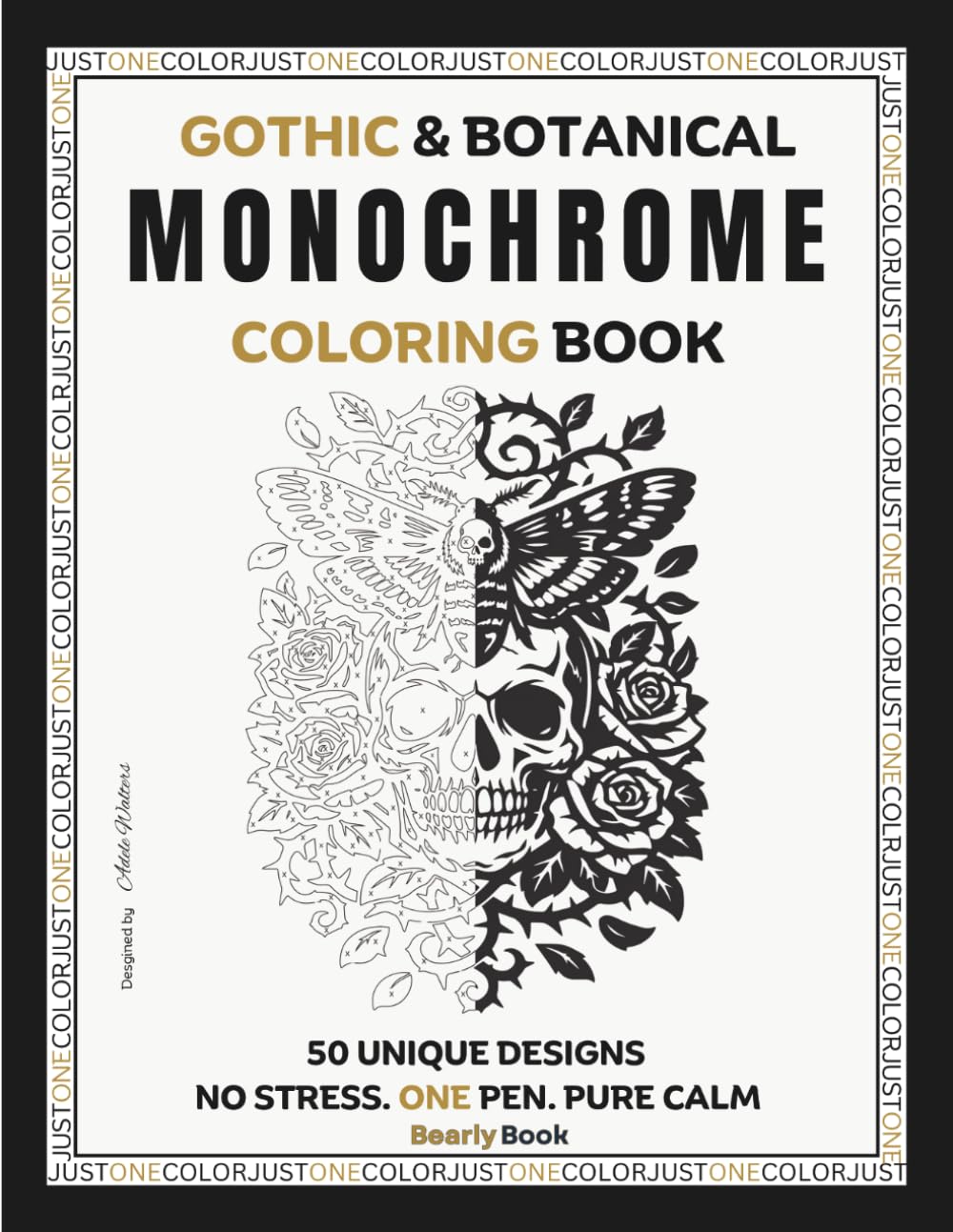 Amazon.com: Gothic & Botanical Monochrome Coloring Book: 50 High ...