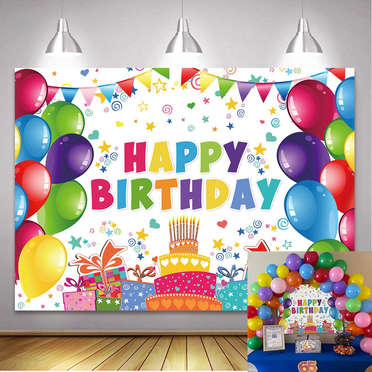 Buy BINQOO 7x5ft Colorful Kids Birthday Backdrop for Children Newborn ...