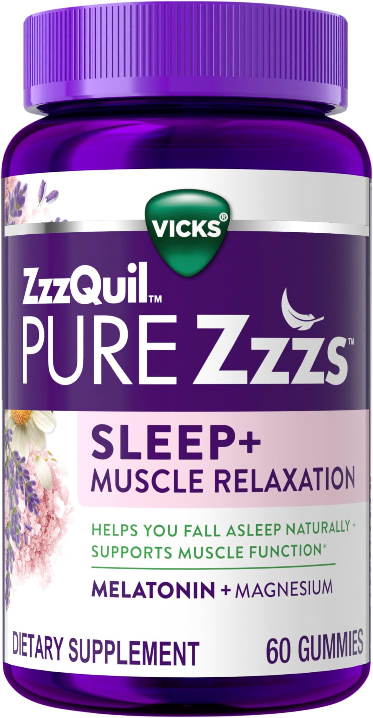Amazon.com: ZzzQuil Pure Zzzs Muscle Relaxation Melatonin Sleep Aid ...