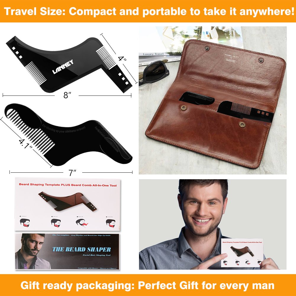 Buy Beard Shaper Template Beard Shaping Tool Styling Comb Stencil for ...