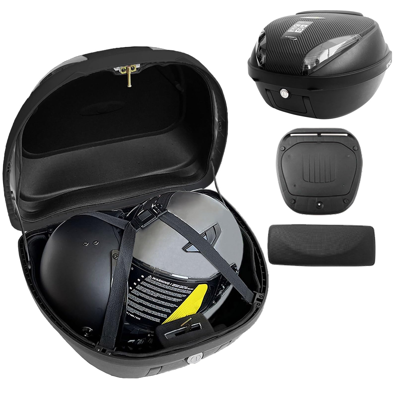 Amazon.com: Motorcycle Top Box 42L,Black Motorcycle Trunk,Motorcycle ...
