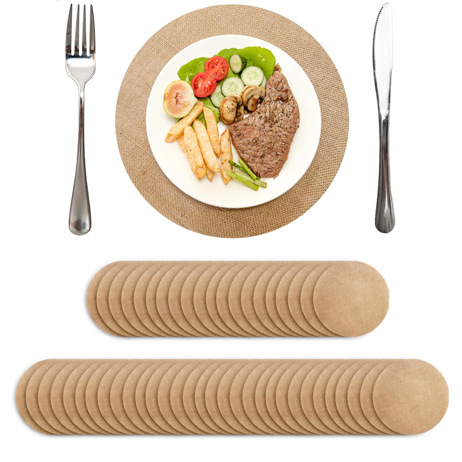 Amazon.com: Matutinal 100 Set Burlap Placemats Bulk, 11.8" Round Fall ...