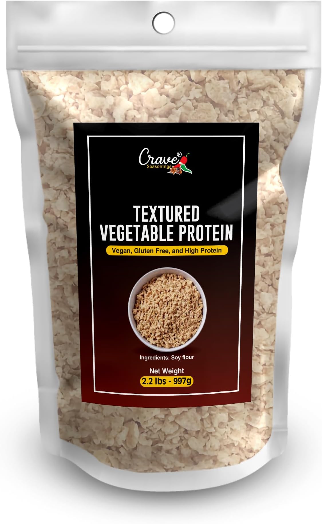 Amazon.com : Crave Textured Vegetable Protein, 2.2LB Bag, Unflavored ...