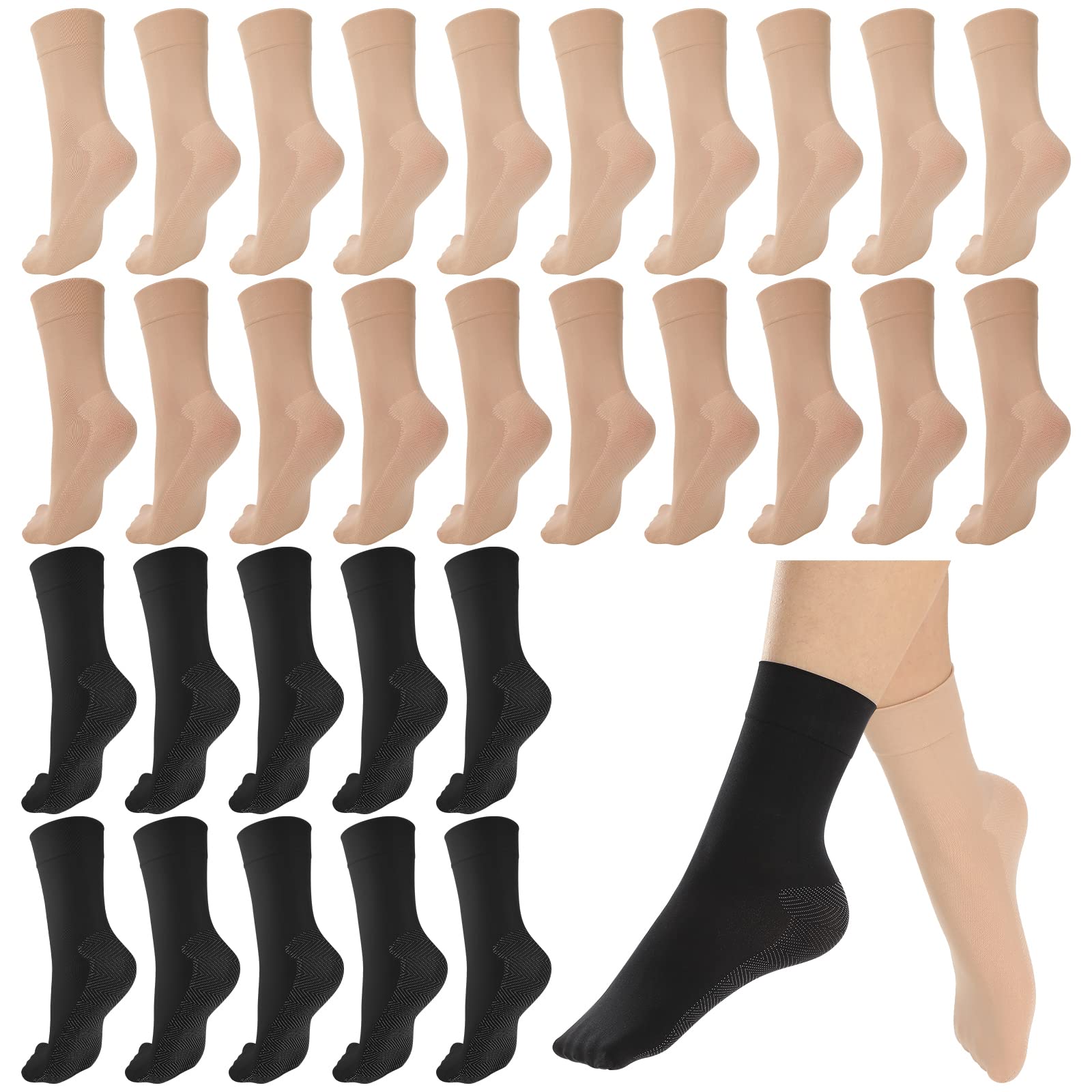 Amazon.com: Newcotte 15 Paris Dance Socks for Women Nude Dance Socks ...