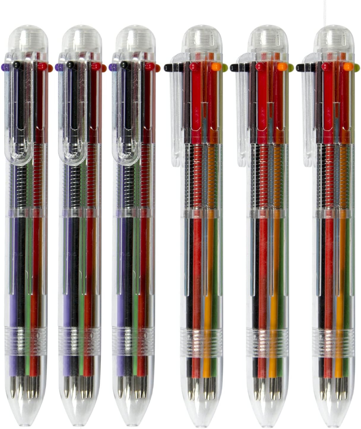 Amazon.com : Ball point Pen Retractable Multicolor 6 Color In 1 0.7mm ...