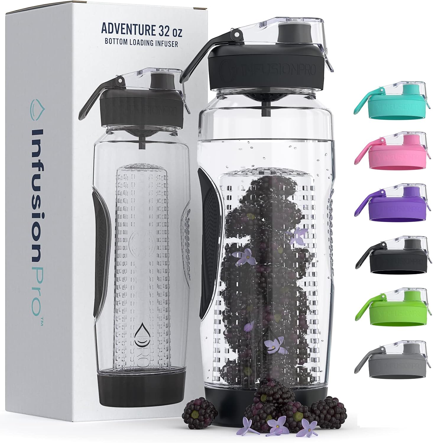 Amazon.com: Infusion Pro 32 oz Infuser Water Bottle With Fruit Infuser ...