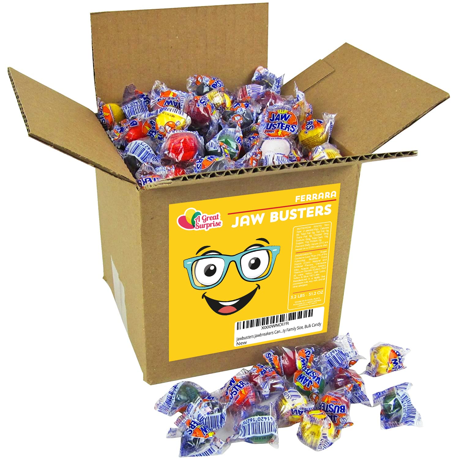 Jawbusters Jawbreakers Candy Bulk - 3.2 Pounds - Jaw Busters Jaw ...