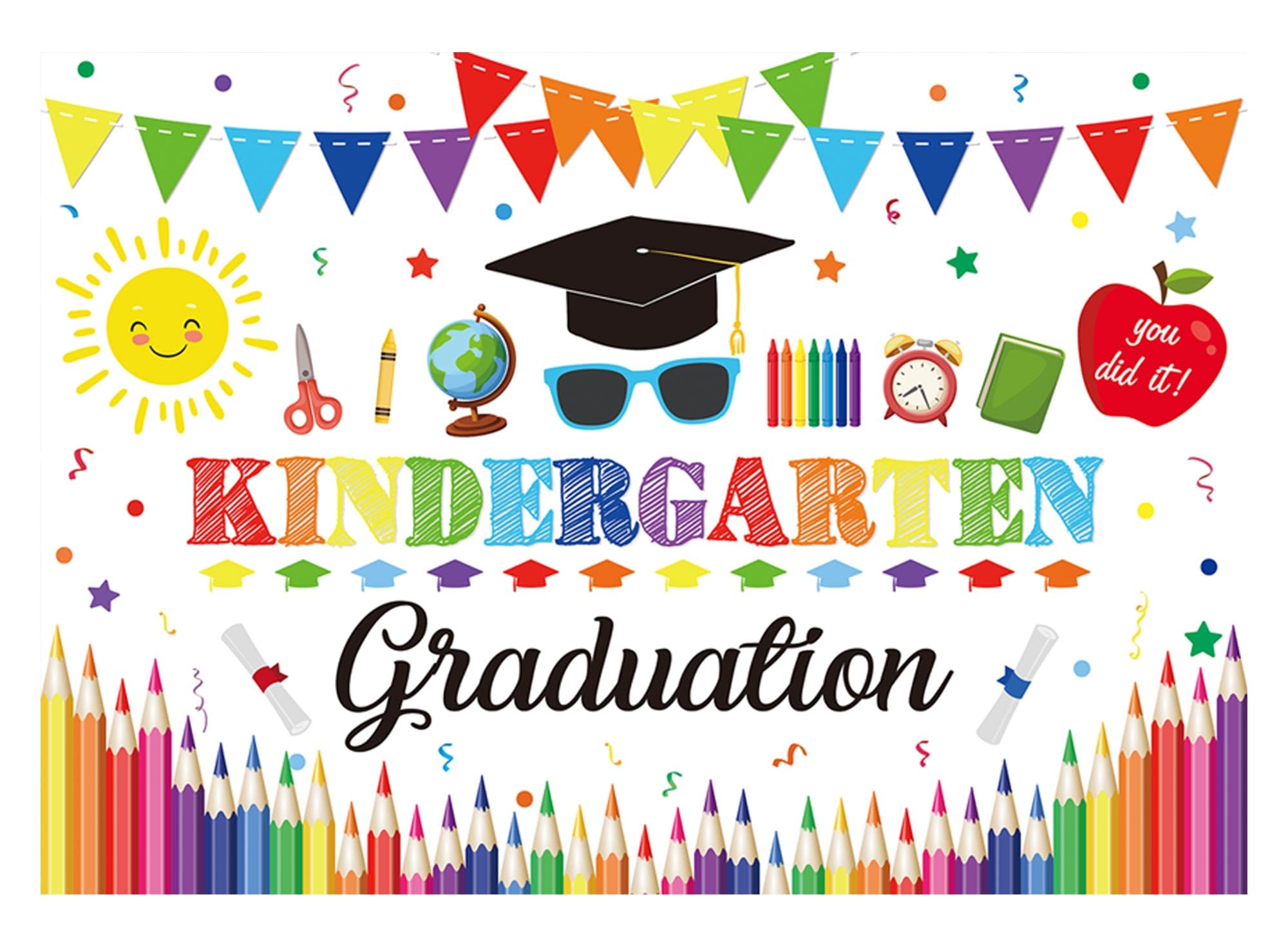 Allenjoy 7x5ft Kindergarten Graduation Backdrop For Kids Photography ...