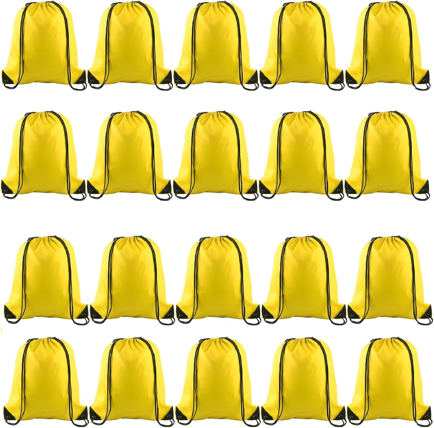 Amazon.com | KUUQA 20Pcs Drawstring Backpack Bag Bulk Yellow Drawstring ...