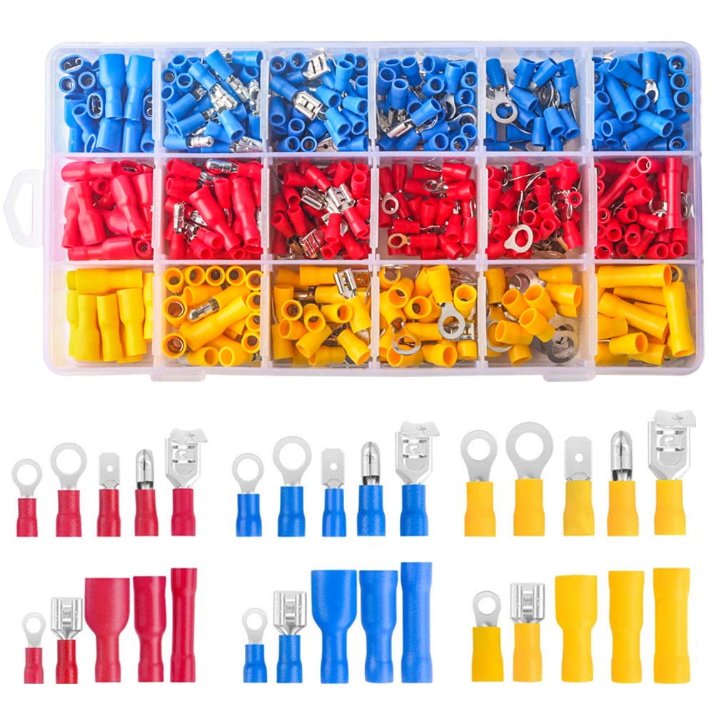 Snapklik.com : 500PCS Electrical Connectors Insulated Crimp Terminals ...