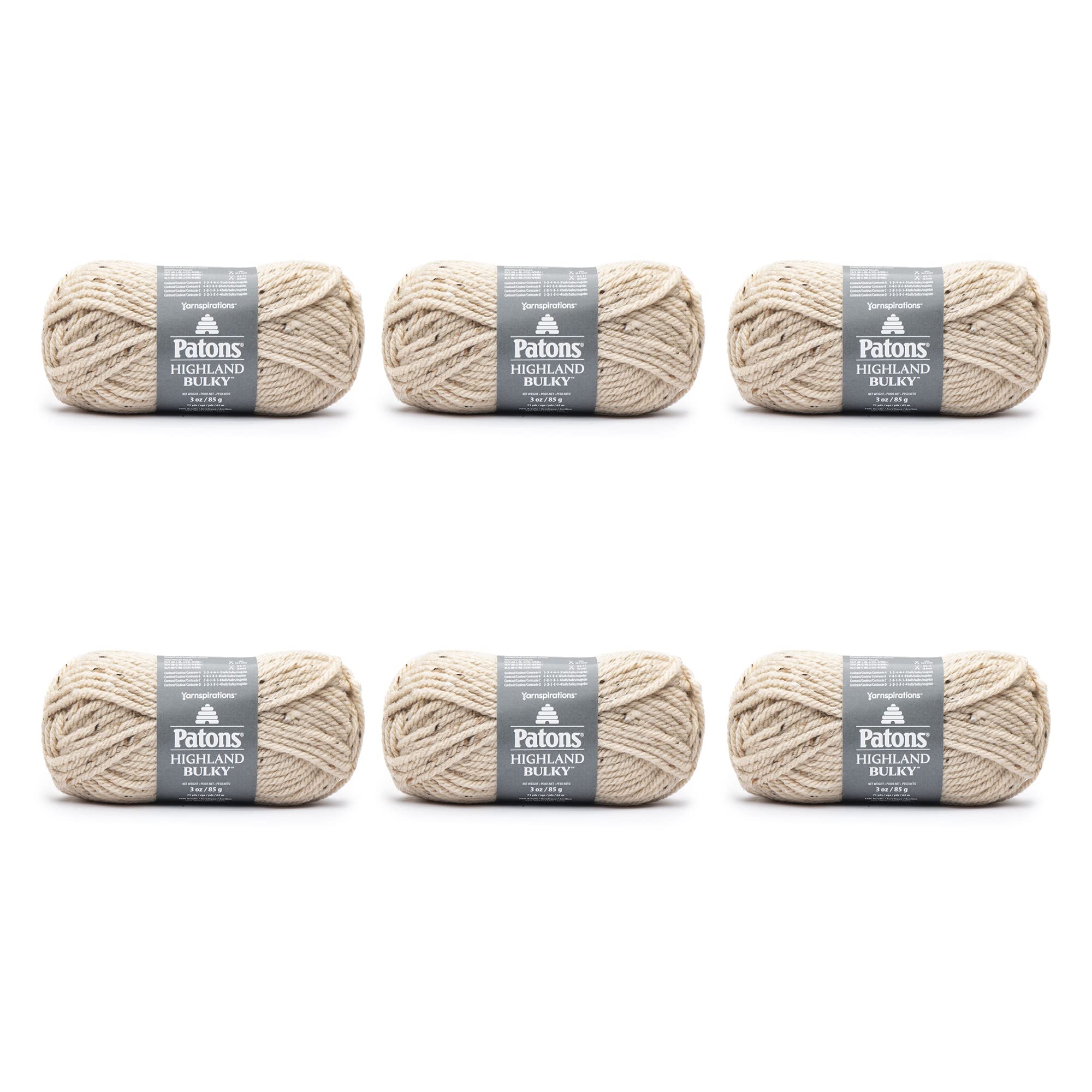 Amazon.com: Patons Tweeds Wheat Yarn - 6 Pack of 3oz/85g - Blended ...