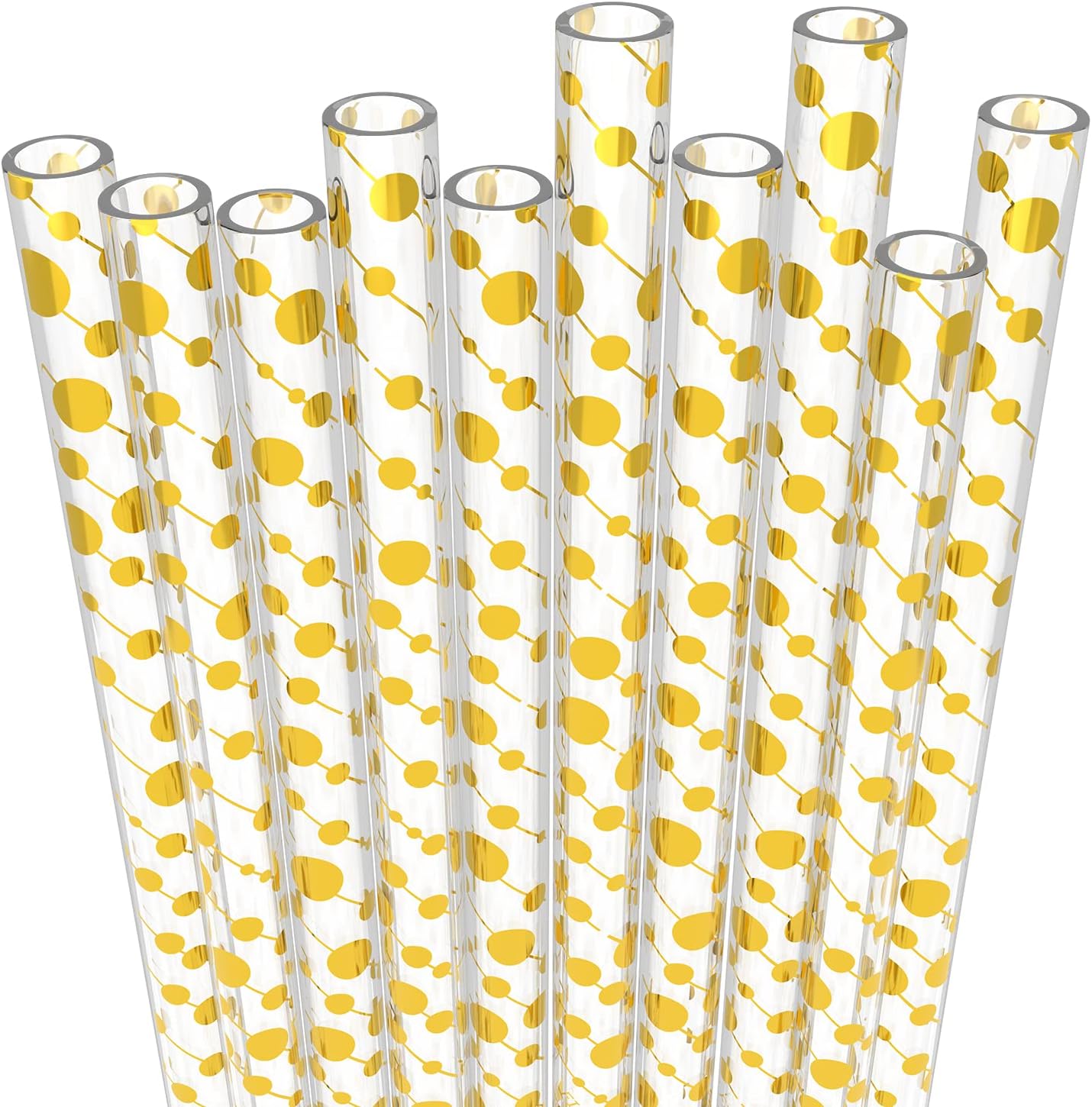 Amazon.com: Unique Gold Glitter Reusable Plastic Straws (Pack of 10 ...