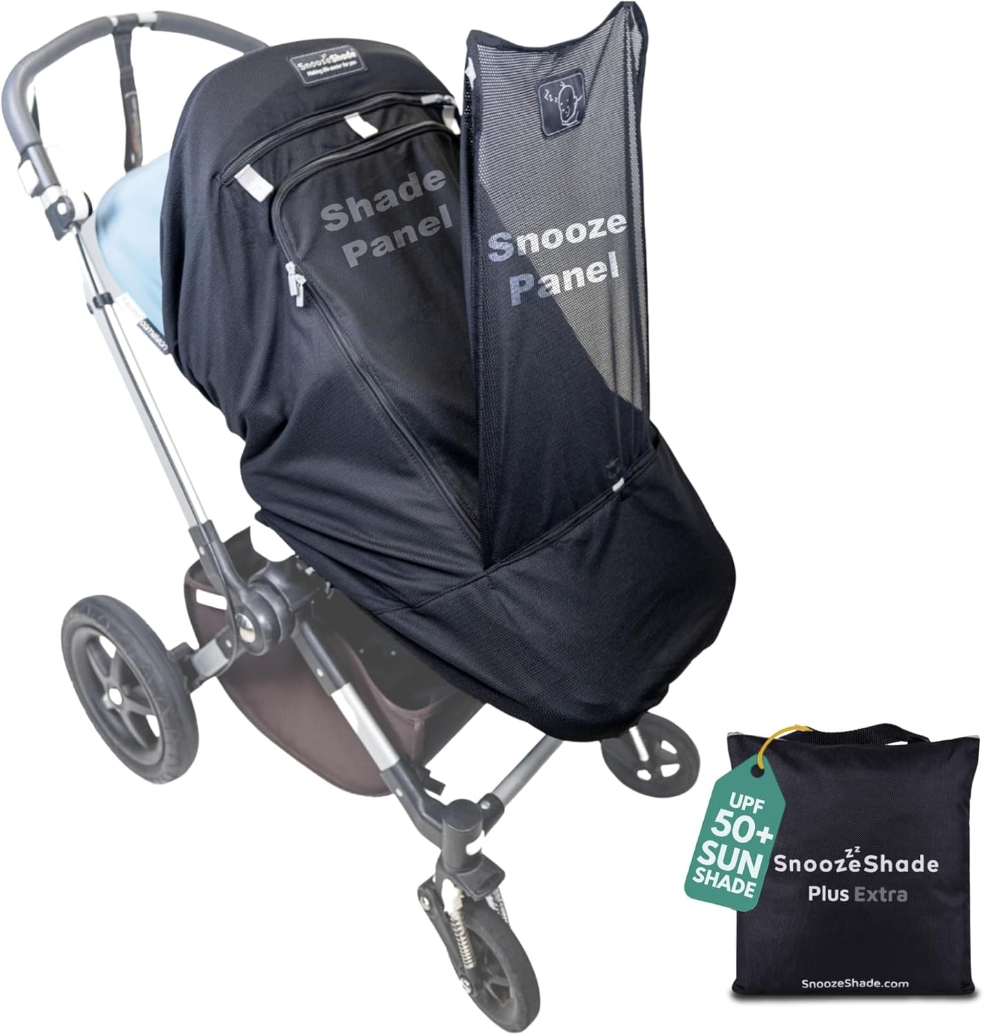 SnoozeShade Plus Extra Pram and Stroller Sun Shade Cover Blocks 99% UV ...