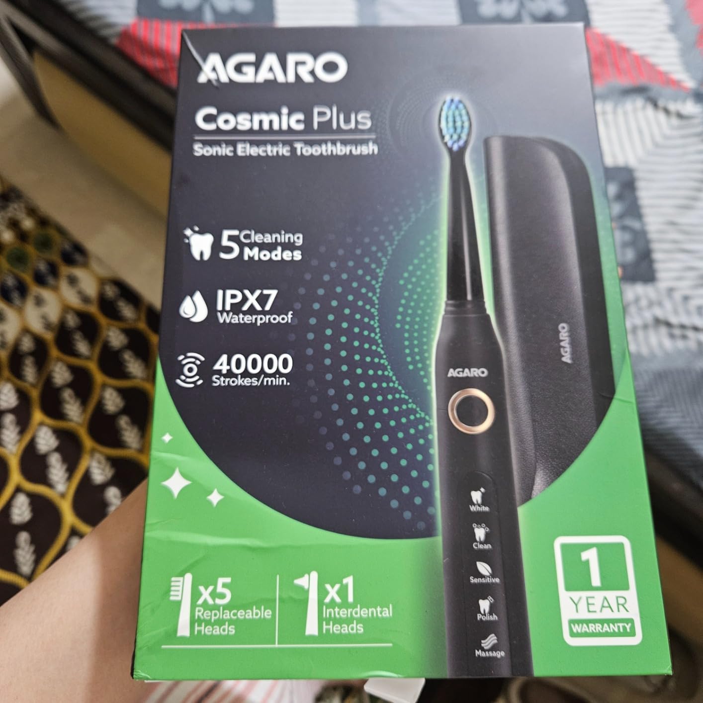 AGARO Cosmic Plus Oscillating Tooth Brush for Adults, 4 Modes, Dupont ...