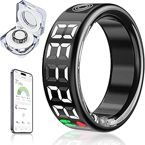 Amazon.com: KXKL Smart Ring for Women with Led Display Screen Black ...