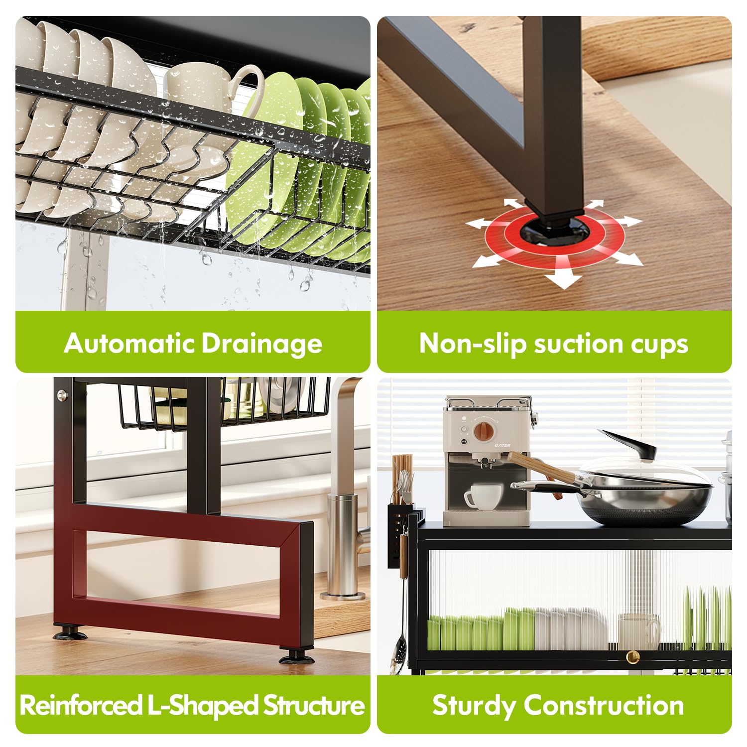 Snapklik.com : Romision Over The Sink Dish Drainer Drying Rack, 3 Tier ...