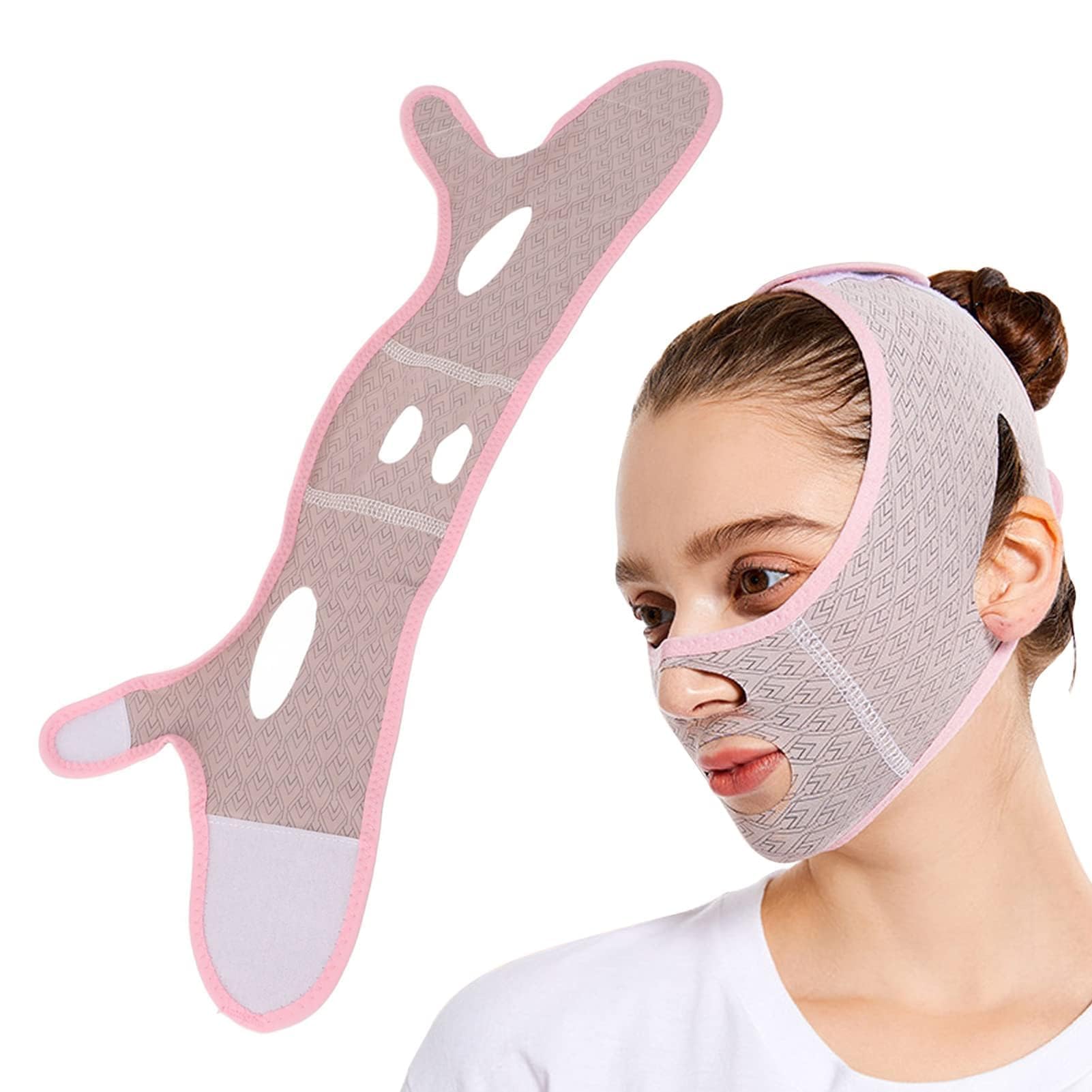 Agatige Reusable V Line Mask Facial Slimming Strap, Adjustable Portable ...