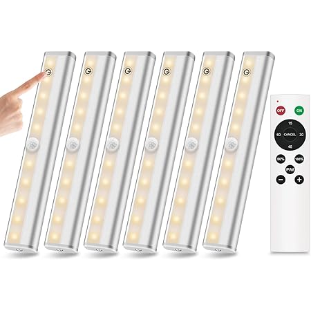 LDOPTO Under Cabinet Lights Wireless with Remote Control Dimmable ...