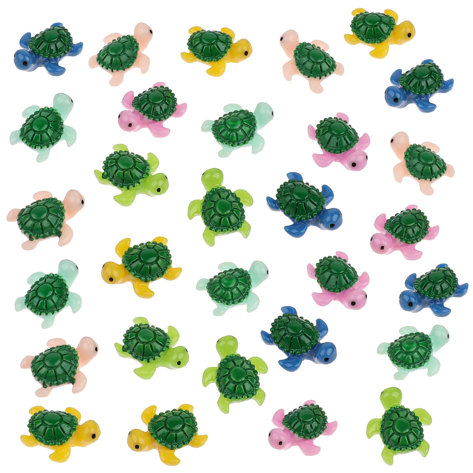 Amazon.com: 30 Pcs Miniature Turtles Multicolored Mini Turtle Decor ...