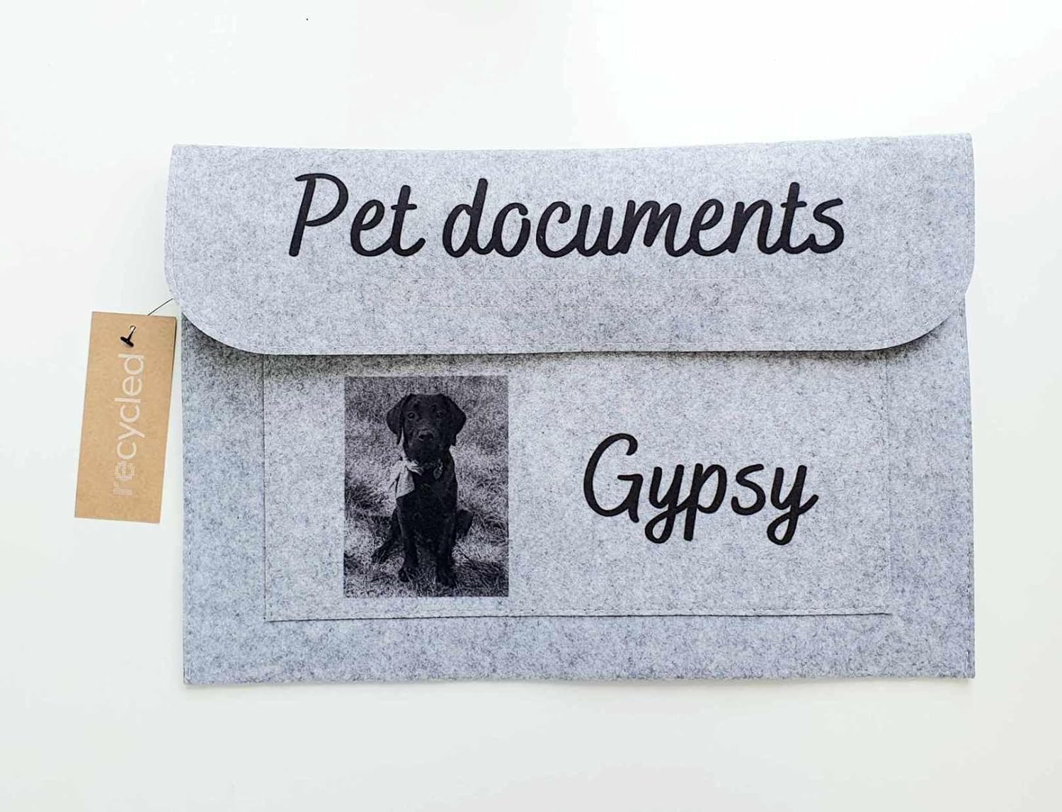 Personalised A3 Felt Folder Documents Laptop Pet Baby Red Book Travel ...