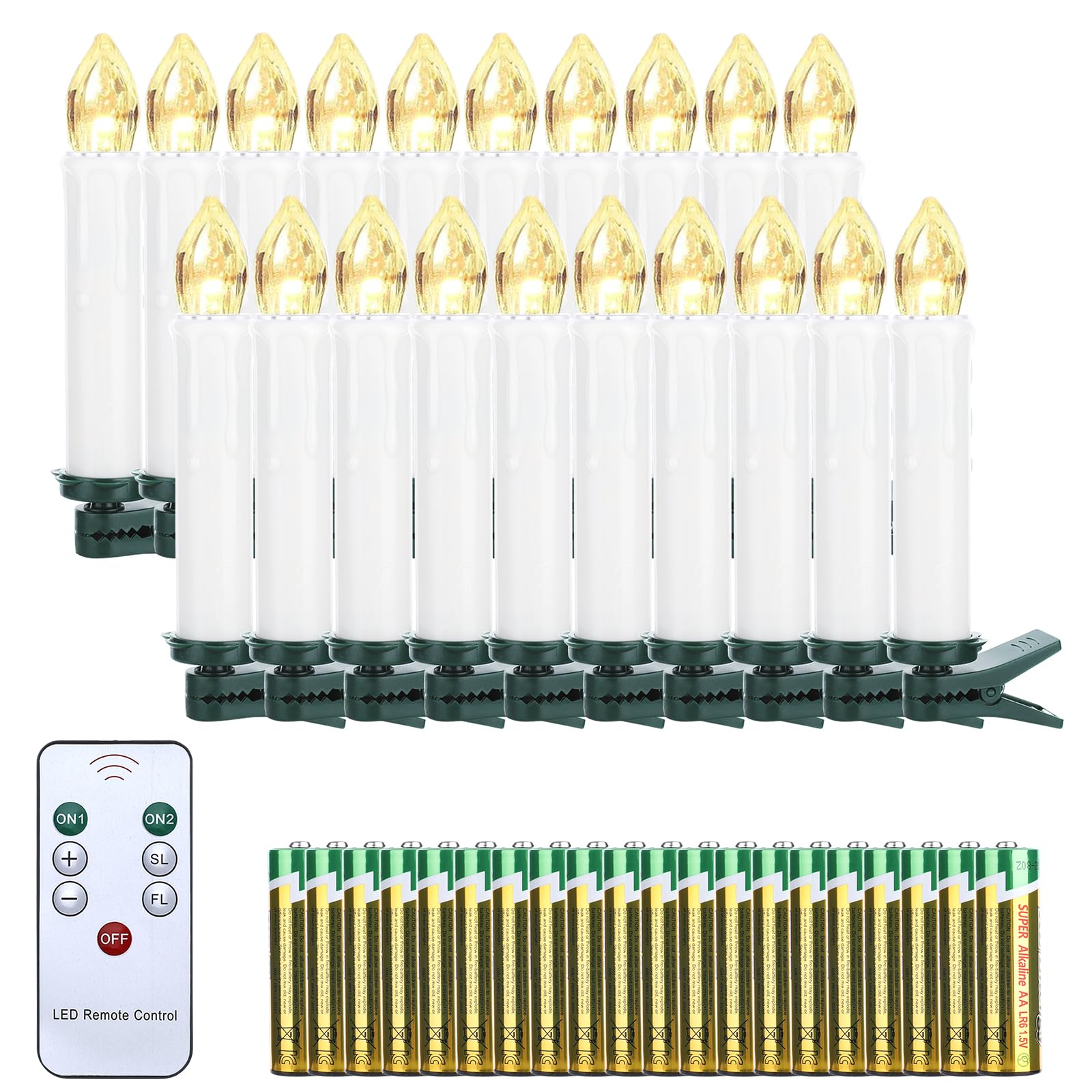 EXTSUD Weinachten LED Kerzen mit Fernbedienung 20 Stück ...