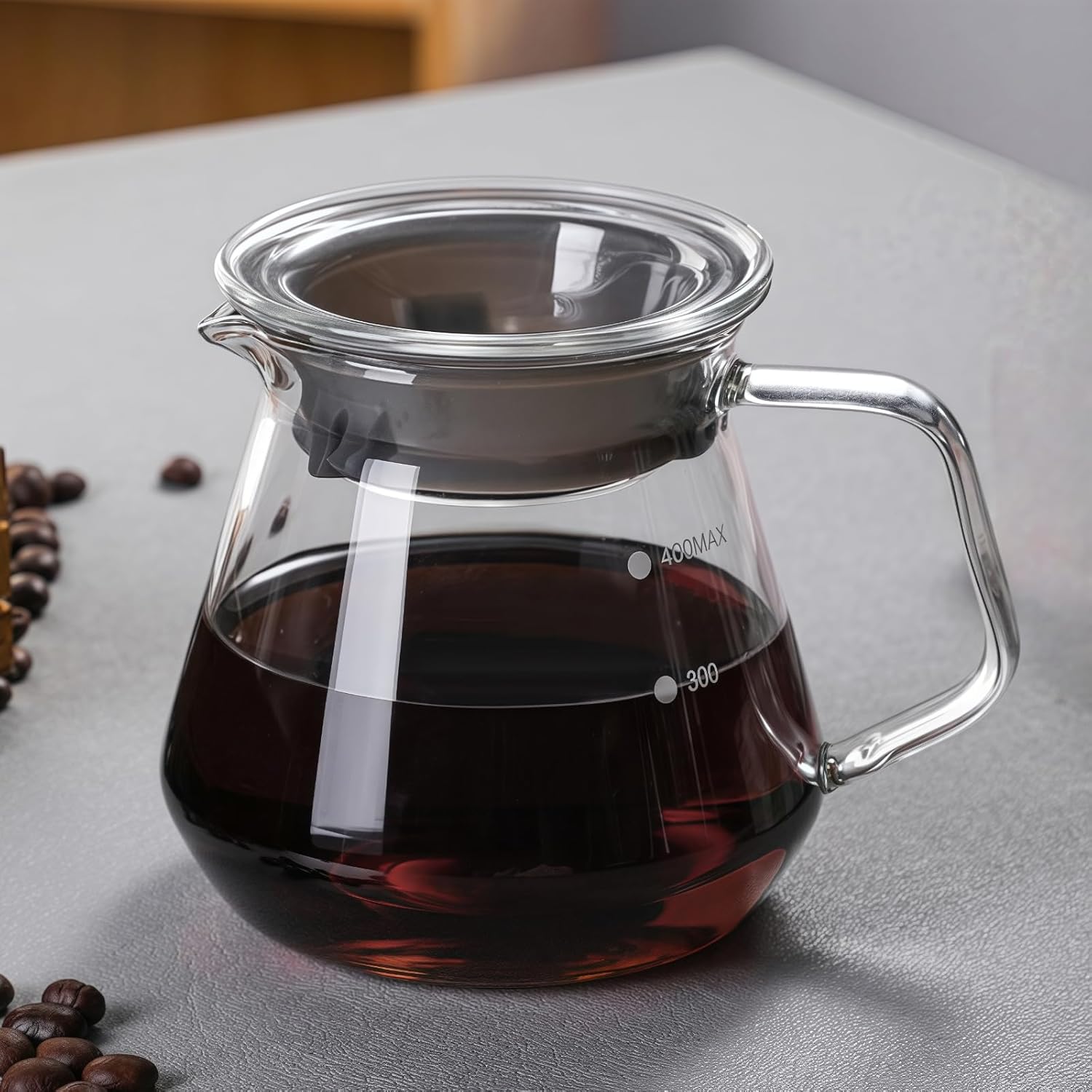 Amazon | 600ml コーヒーポット 400ml コーヒーサーバー 500ml ガラス ポット 300ml 冷水筒 持ち手 おしゃれ 軽く て割れない 耐熱温度差 急須 蓋付き ...