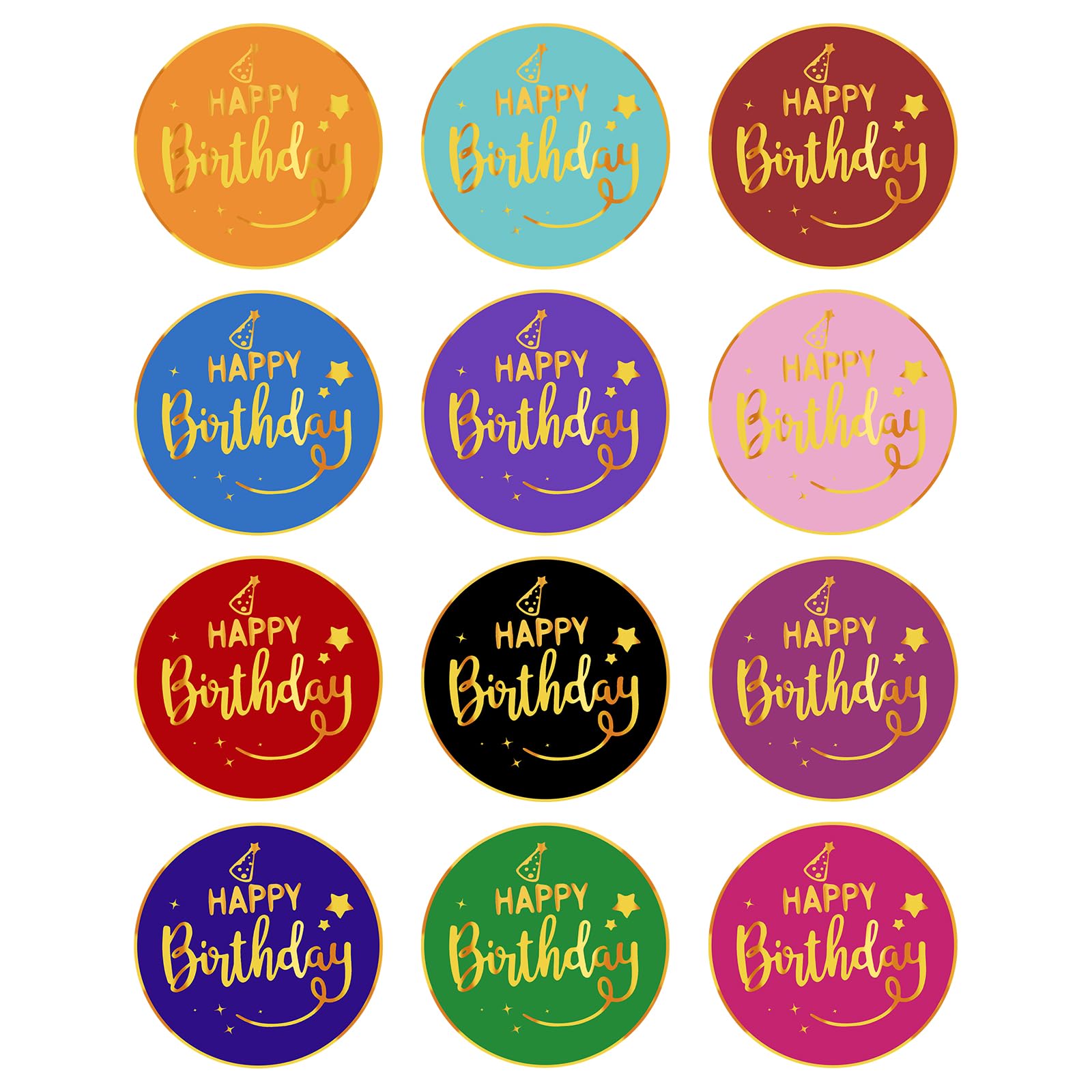 Amazon.com: 120 Pcs Happy Birthday Stickers 2" Birthday Envelope Seals ...