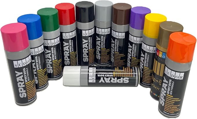 Spray Paint Set 12 Colours 200ml Each Quick Drying Graffiti Paints ...