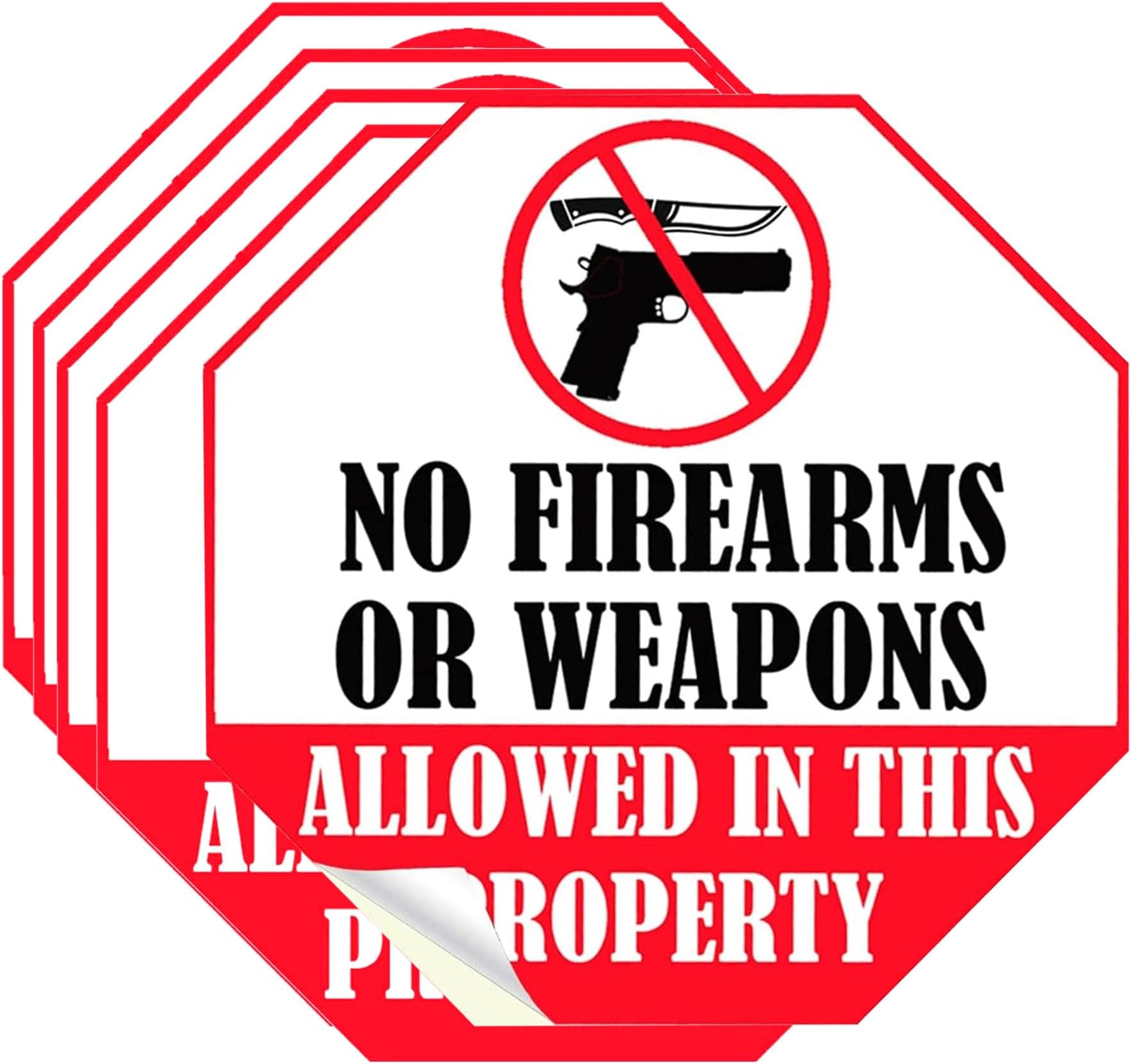 Amazon.com: No Firearms Or Weapons Allowed in This Property Sign ...