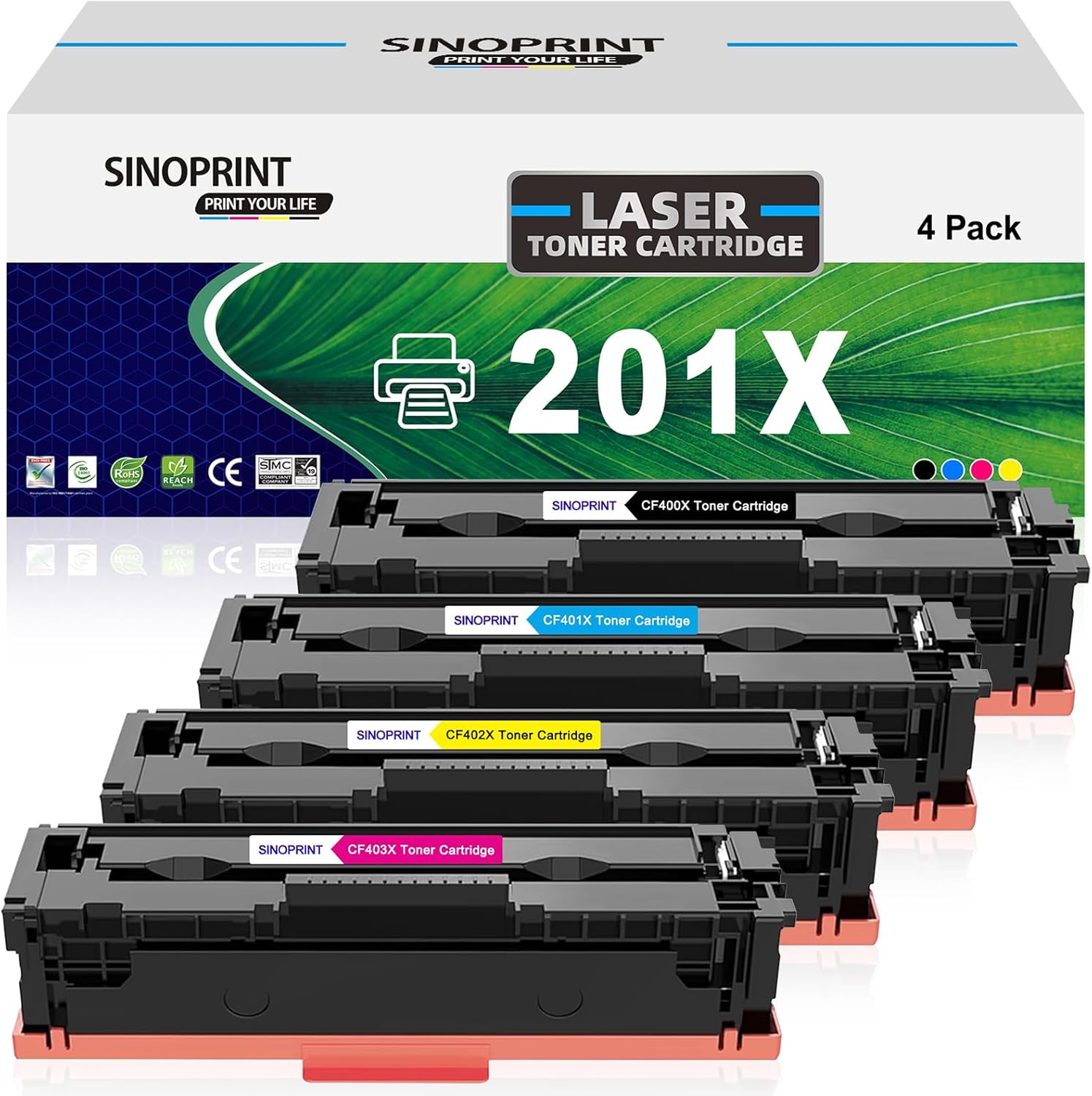 Amazon.com: 201X 201A MFP M277dw Toner Cartridges 4 Pack Compatible for ...