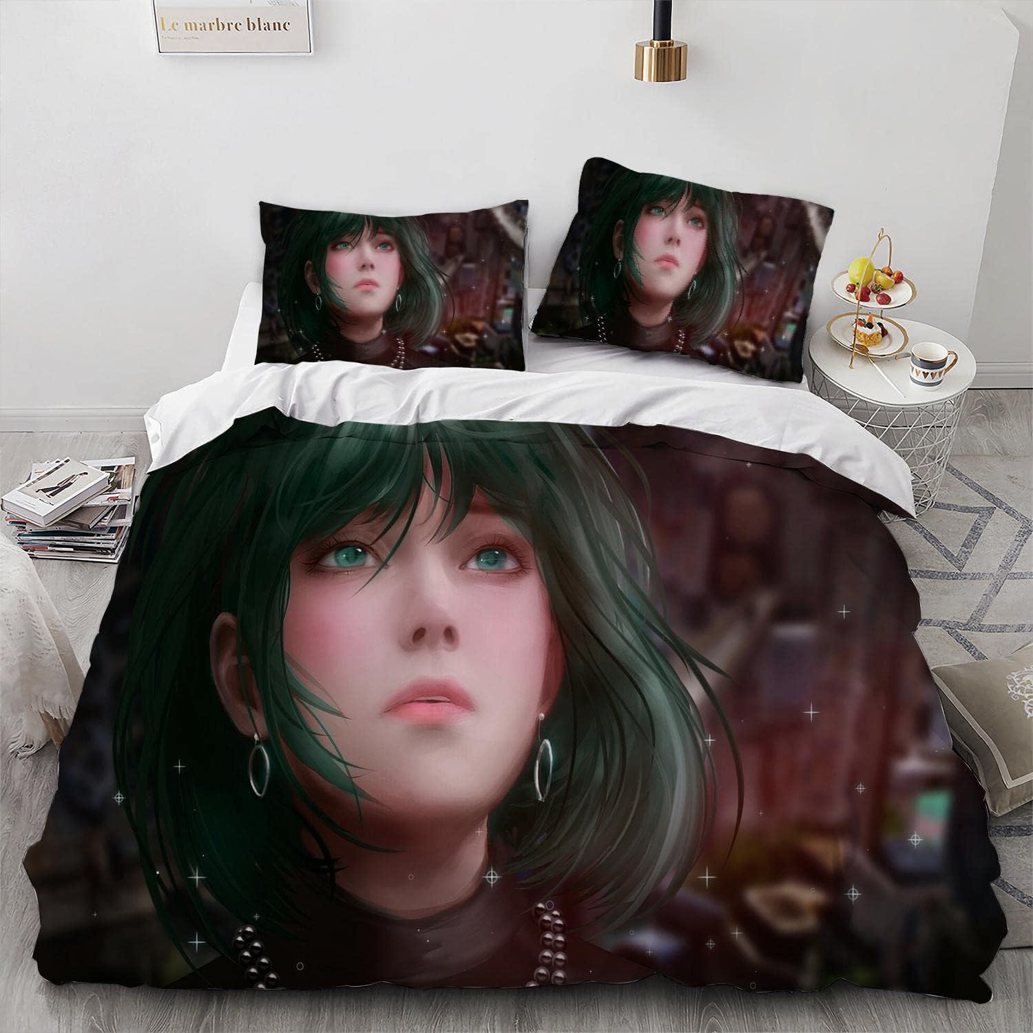 NICHIYOBI Punch Hero Anime Saitama Bareheaded Duvet Cover Set 3D ...