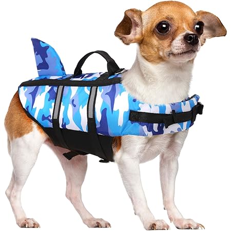 CITÉTOILE Dog Shark Life Jackets Dog Floatation Vest in Camouflage Dog ...