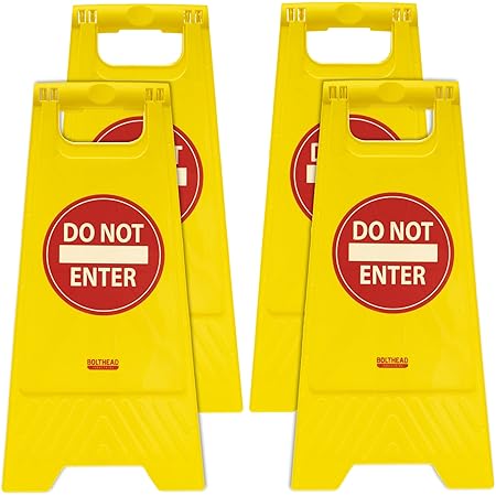 Amazon.com: Do Not Enter Floor Signs - Double-Sided, Portable, Foldout ...